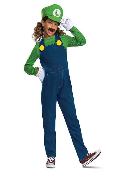 Super Mario Bros Premium Luigi Costume for Kids